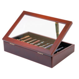 Engraved 10 Pen Display Case with Glass Top | Zazzle
