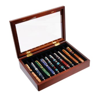 Engraved 10 Pen Display Case with Glass Top | Zazzle