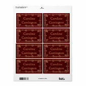 Engraved Gilt Leather Personal Bookplate Stickers | Zazzle