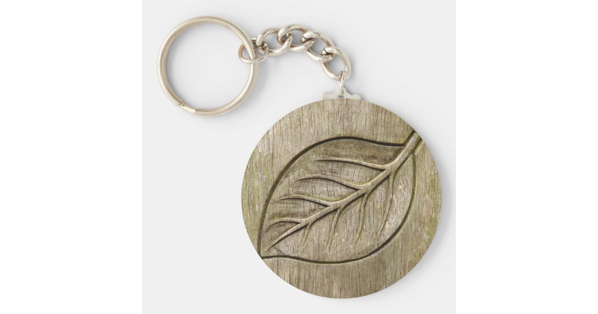 Engraved leaf keychain | Zazzle.com