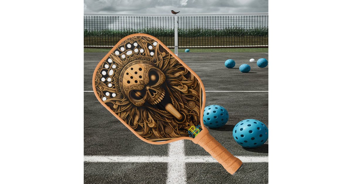 Engraved Skull on Wooden Image Paddle | Zazzle