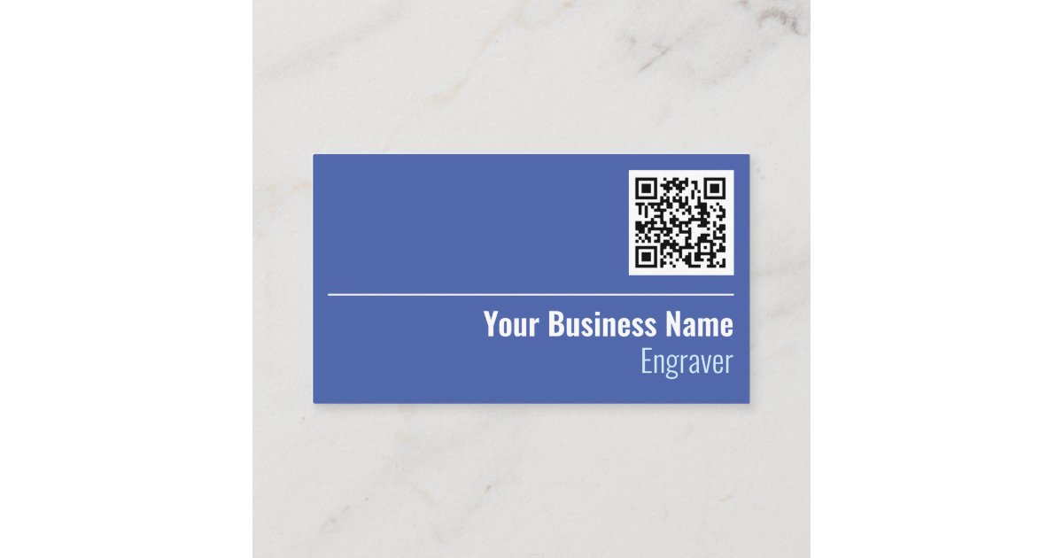 Engraver QR Code Business Card | Zazzle