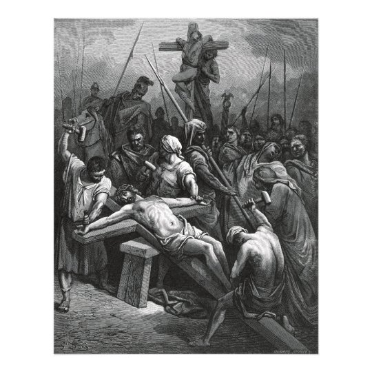 Engraving Jesus Crucifixion 1866 by Gustave Dore Photo Print | Zazzle.com