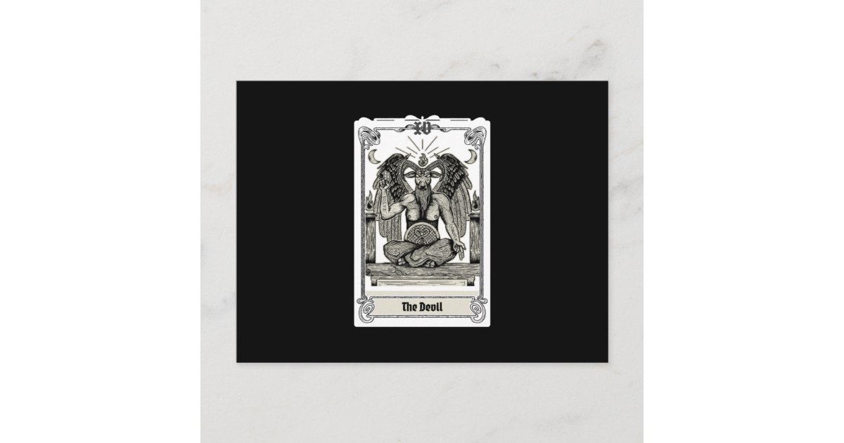 Engraving Tarot The Devil XV Postcard | Zazzle