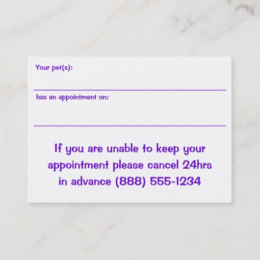 Enhanced Grooming Appointment And Business Card | Zazzle