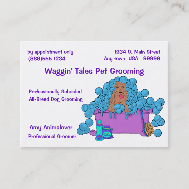Enhanced Grooming Appointment And Business Card | Zazzle