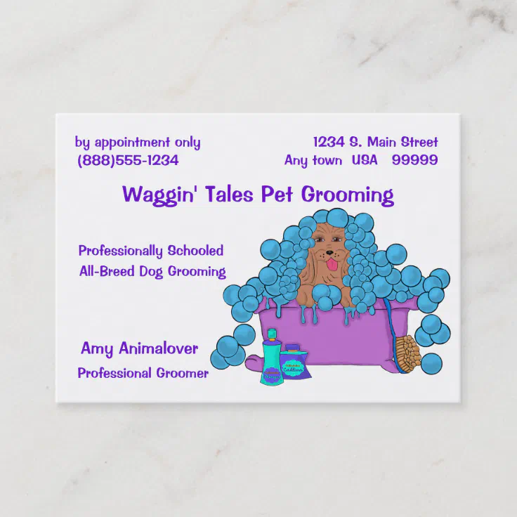 Enhanced Grooming Appointment And Business Card | Zazzle