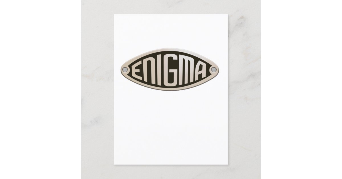 Enigma wwii codebreakers machine logo postcard | Zazzle
