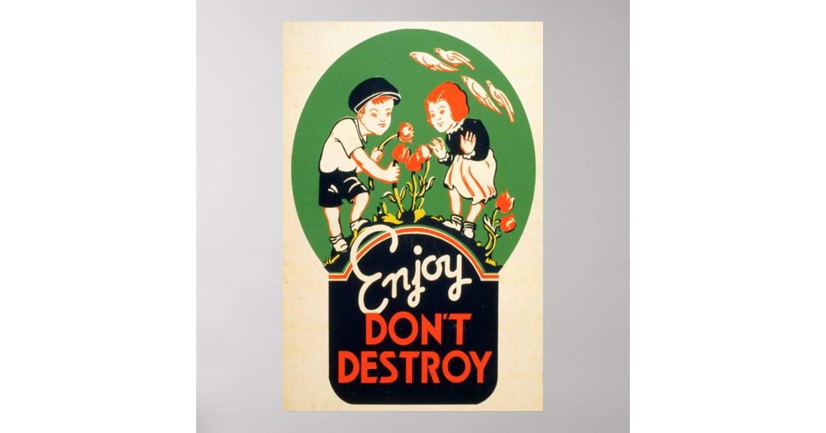 Enjoy, Don't Destroy Poster | Zazzle