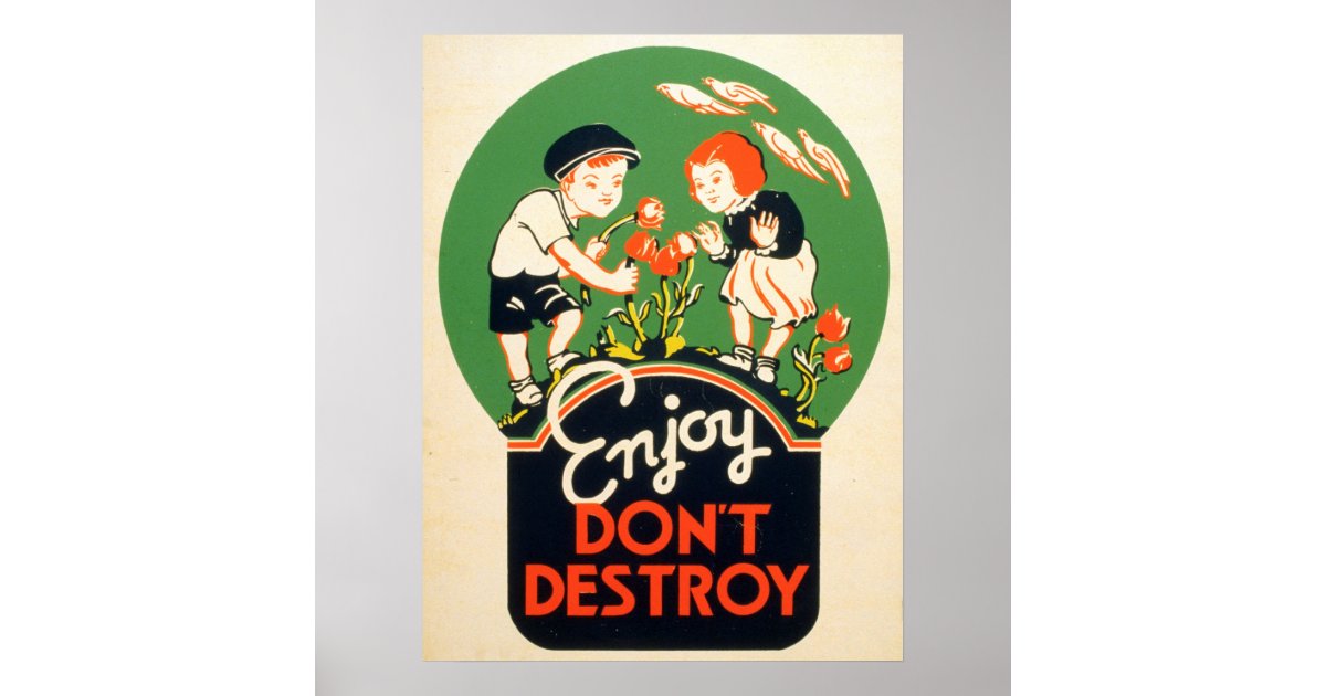 Enjoy. Don't destroy. Poster | Zazzle
