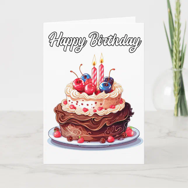 Enjoy The Cake Happy Birthday Card | Zazzle