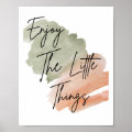 Enjoy The Little Things Watercolor Minimalist Poster | Zazzle