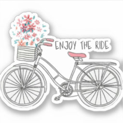 Enjoy the ride bicycle sticker | Zazzle