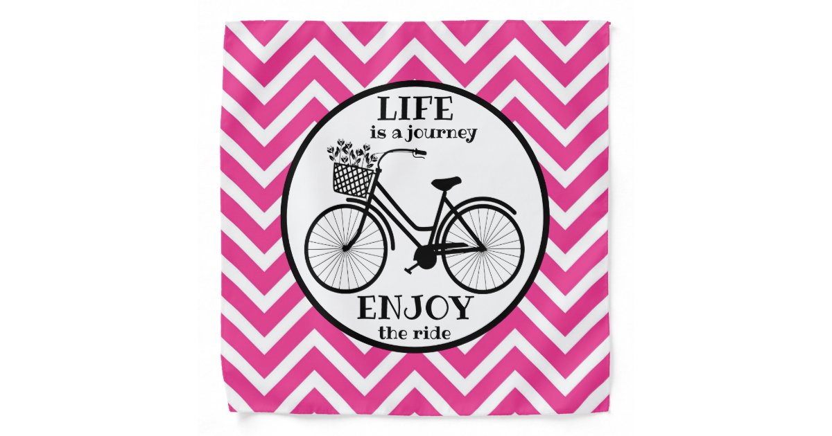 Enjoy The Ride | Bicycle With Flowers Motivational Bandana | Zazzle