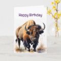 Enjoy Your Birthday Bison Buffalo Wild Animal Card | Zazzle