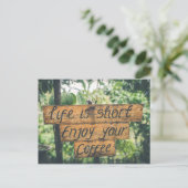 Enjoy Your Coffee Sign Quote Art Typographic Image Postcard | Zazzle