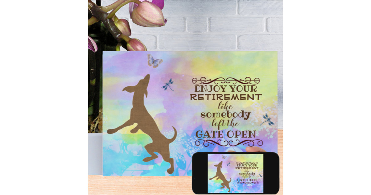 Enjoy Your Retirement Dancing Dog Card | Zazzle