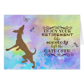 Enjoy Your Retirement Dancing Dog Card | Zazzle