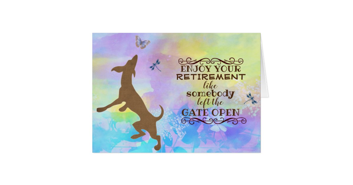 Enjoy Your Retirement Dancing Dog Card | Zazzle