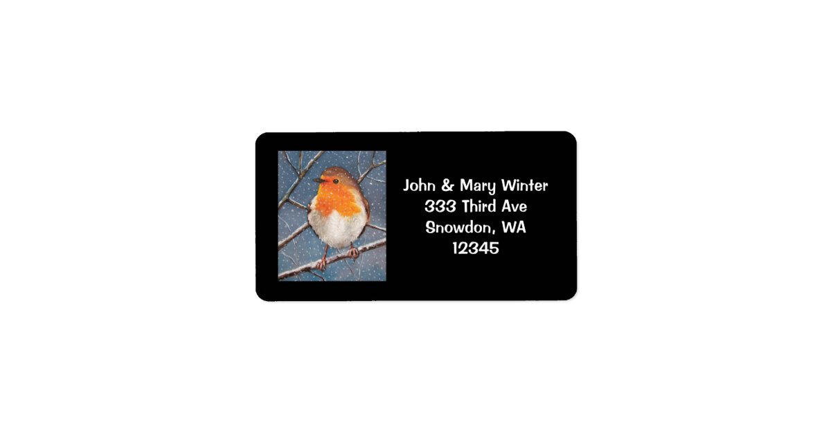 ENLISH ROBIN: ADDRESS LABELS: ORIGINAL ART LABEL | Zazzle