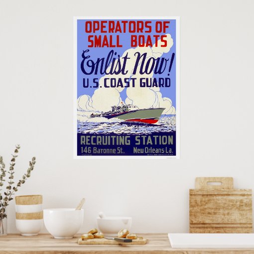 Enlist now! U.S. Coast Guard - WPA Poster | Zazzle