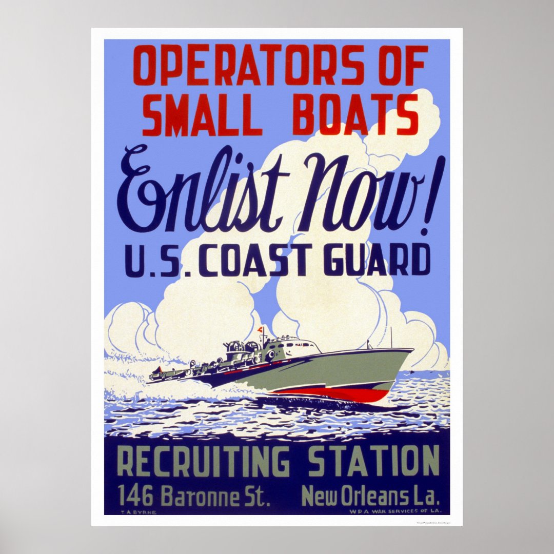 Enlist now! U.S. Coast Guard - WPA Poster | Zazzle