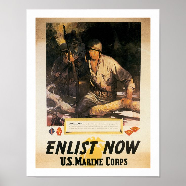 Enlist Now - US Marine Corps Poster | Zazzle