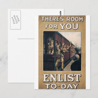 "Enlist" Old U.S. Military Poster circa 1915 Postcard | Zazzle