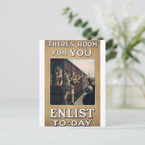 "Enlist" Old U.S. Military Poster circa 1915 Postcard | Zazzle