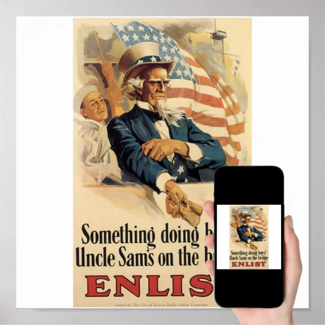"Enlist" Old Uncle Sam U.S. Military Poster | Zazzle