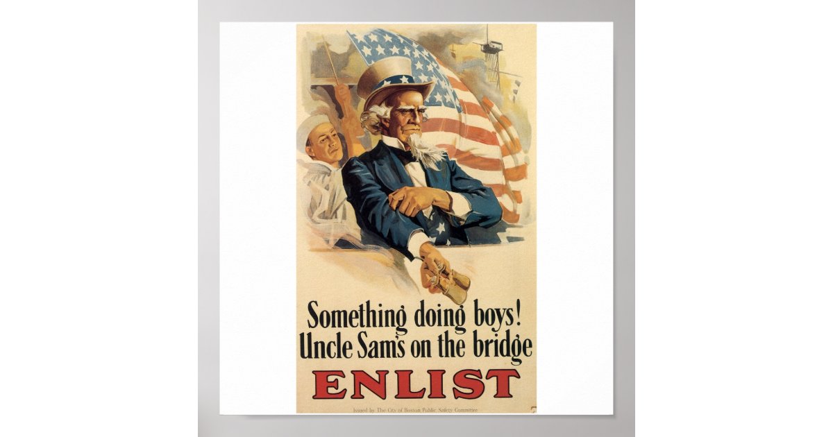 "Enlist" Old Uncle Sam U.S. Military Poster | Zazzle