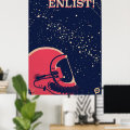 Enlist! vintage space poster | Zazzle