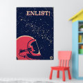 Enlist! vintage space poster | Zazzle