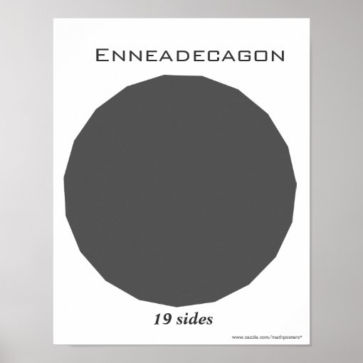 Enneadecagon Poster of Polygon | Zazzle