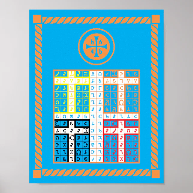 Enochian Water Elemental Tablet on Canvas Poster | Zazzle