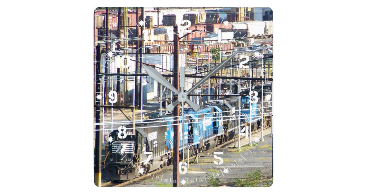 Enola Norfolk Southern Railroad Yard Harrisburg PA Square Wall Clock ...