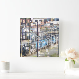 Enola Norfolk Southern Railroad Yard Harrisburg PA Square Wall Clock ...