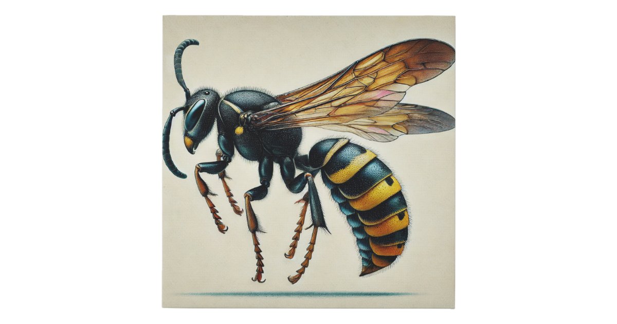 Ensign Wasp 280624IREF119 - Watercolor Faux Canvas Print | Zazzle