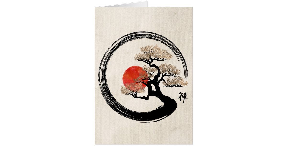 Enso Circle and Bonsai Tree on Canvas | Zazzle