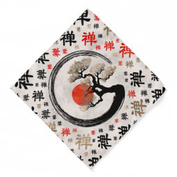 Enso Circle Bonsai Tree on Zen Symbol pattern Bandana | Zazzle