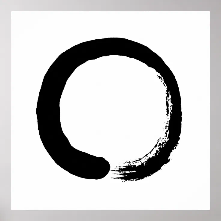 Enso Circle Zen Calligraphy Poster | Zazzle