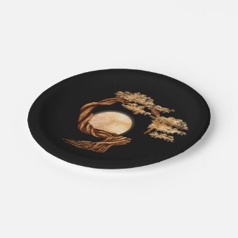 Enso Zen Circle Bonsai Tree Paper Plates | Zazzle