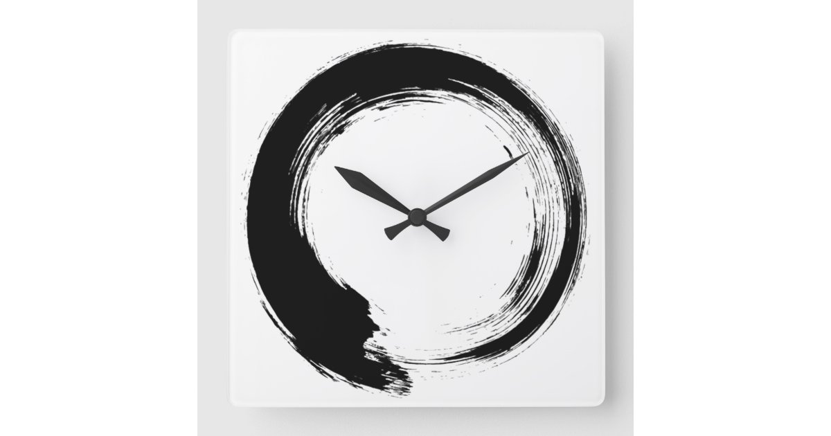 Enso Zen Circle Square Wall Clock | Zazzle