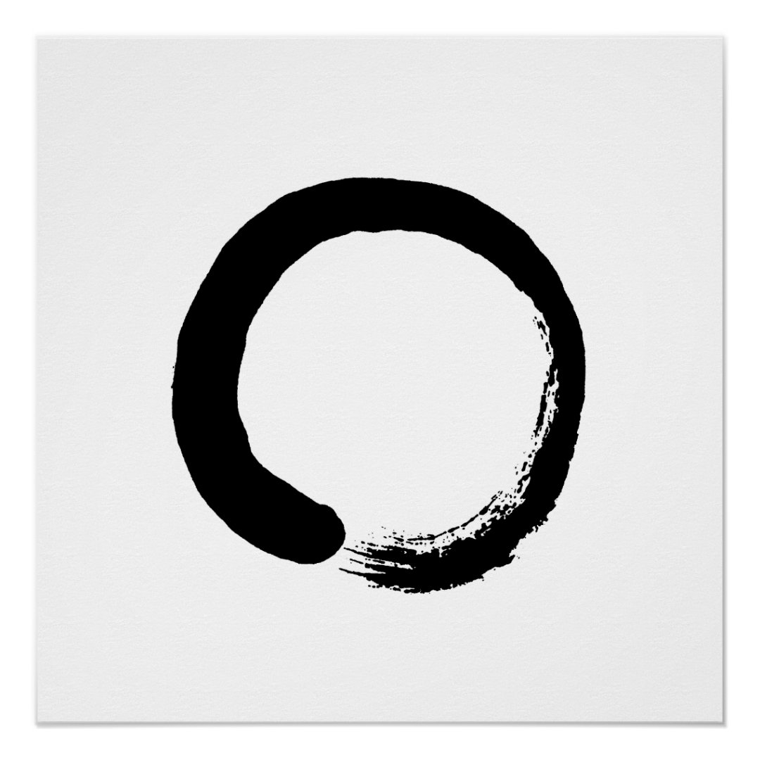 Ensō Zen Circle Symbol Square Poster (20x20) | Zazzle