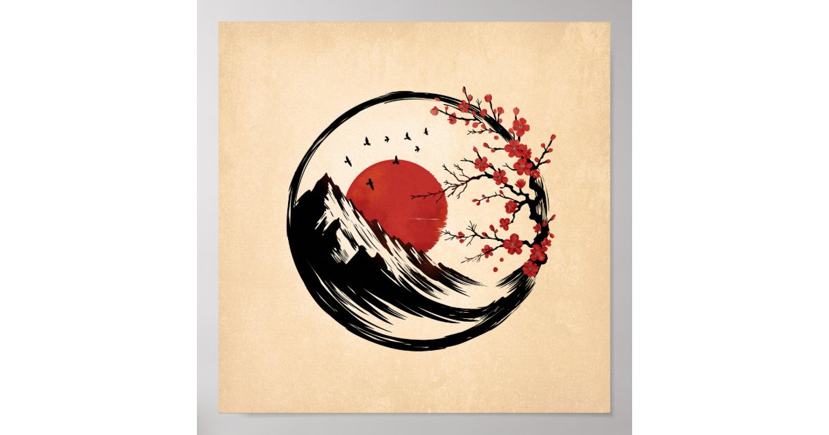 Enso Zen: Dawn's Tranquility Poster | Zazzle