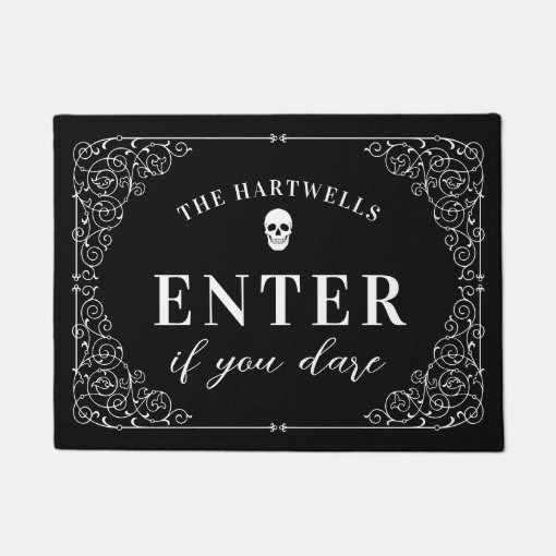 Enter If You Dare | Personalized Halloween Doormat | Zazzle