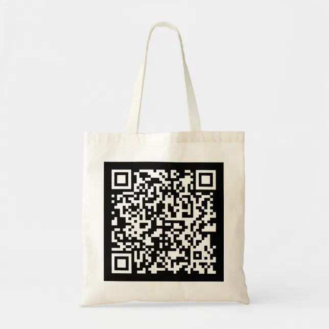 Enter URL & Create Scannable QR Code | Black Tote Bag | Zazzle