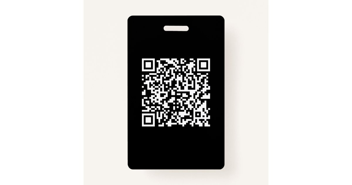 Enter URL & Create Scannable QR Code | Black White Badge | Zazzle