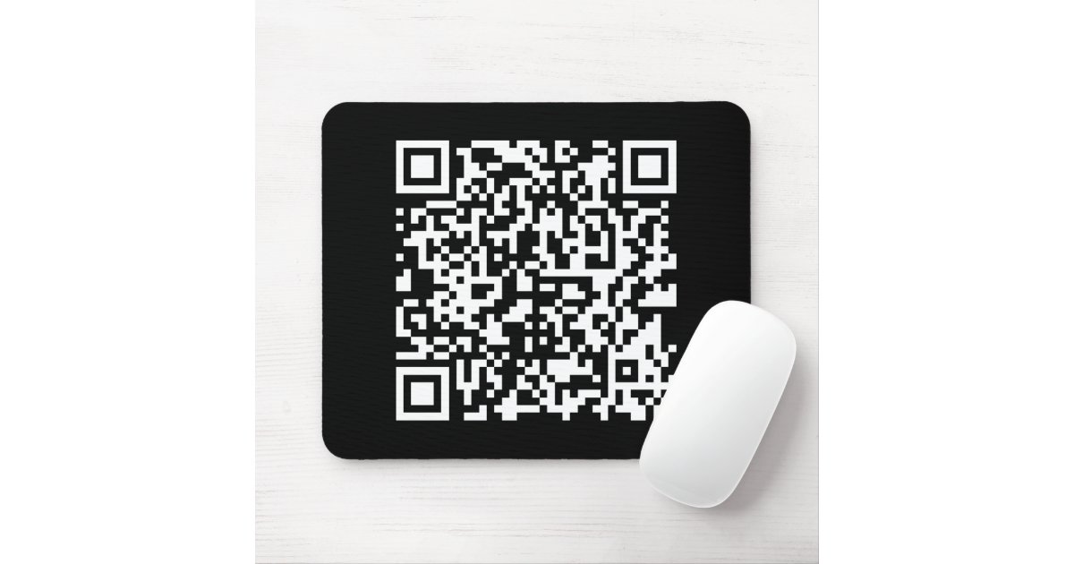 Enter URL & Create Scannable QR Code | Black White Mouse Pad | Zazzle