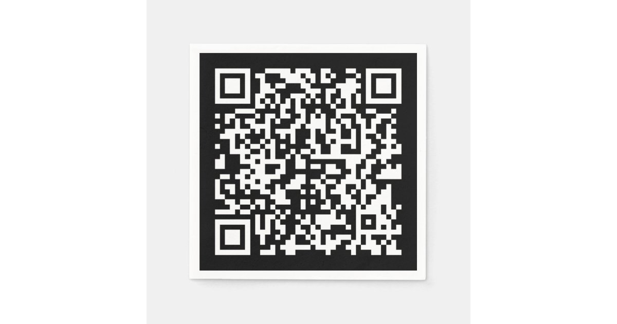 Enter URL & Create Scannable QR Code | Black White Napkins | Zazzle